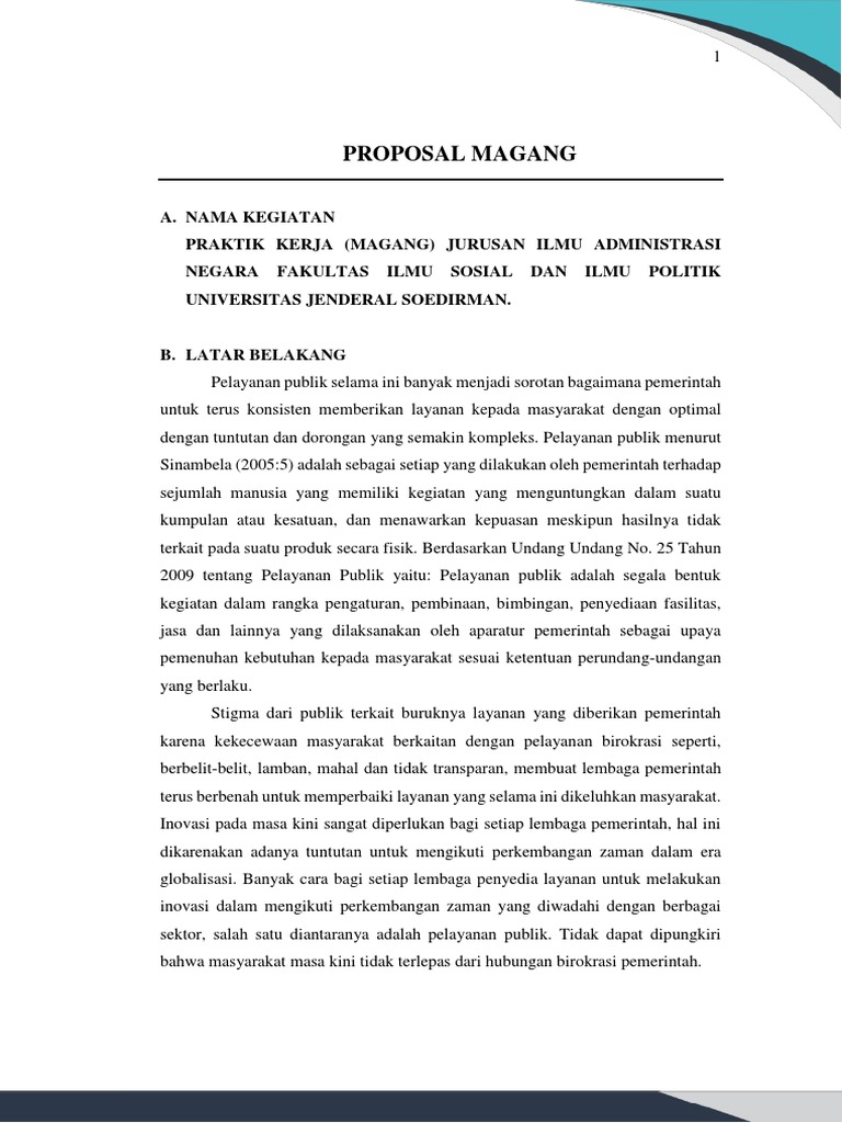 Proposal Magang | PDF