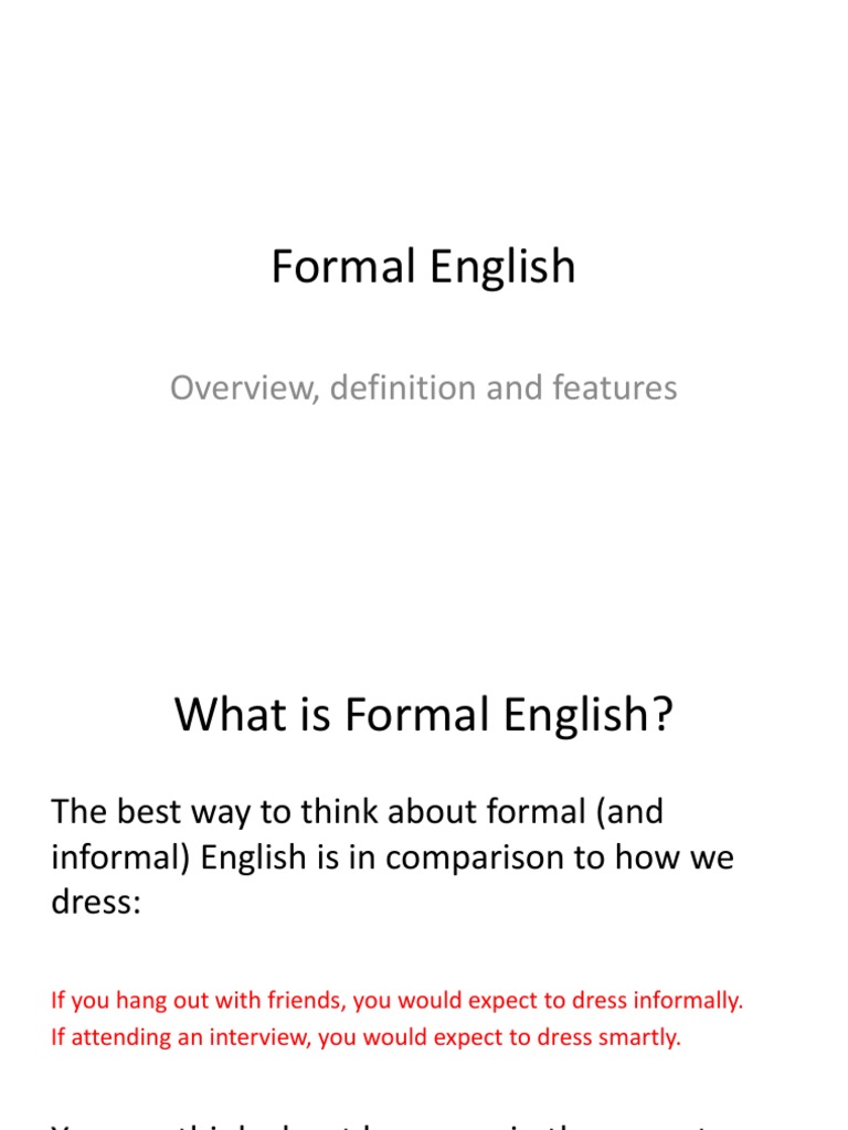 En102 Lecture Formal English | PDF
