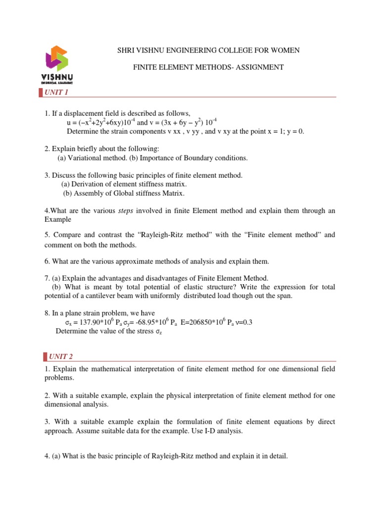 Docs Me Fem Assignments 2013 | PDF | Finite Element Method | Beam ...
