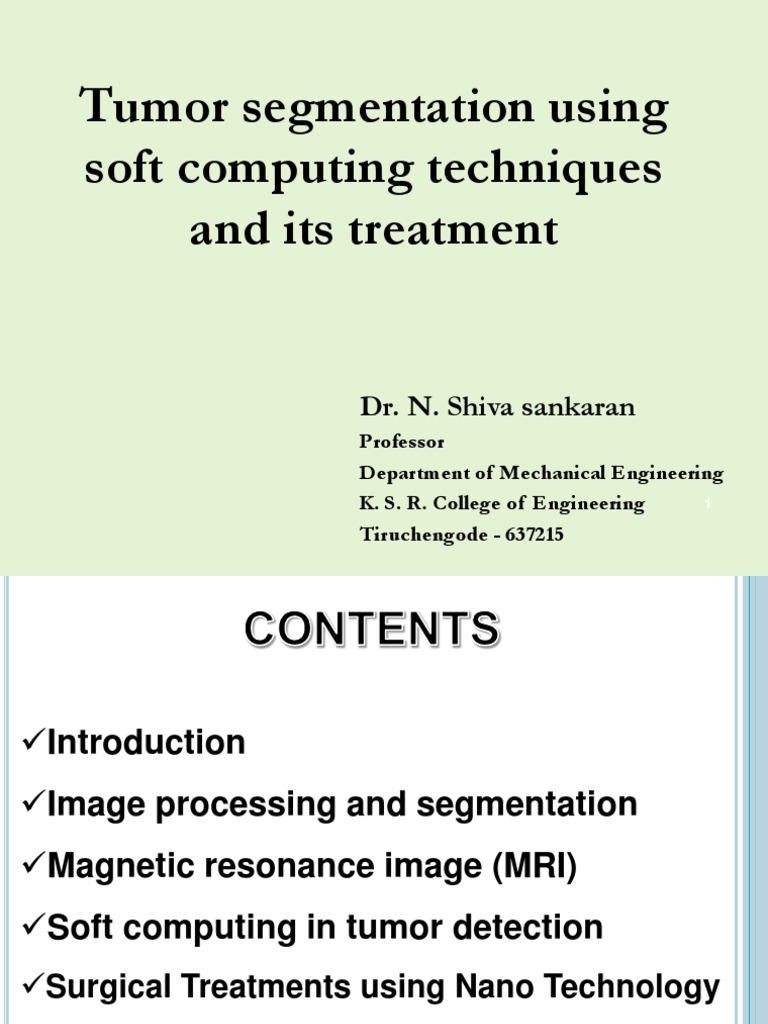 Tumor Segmentation Using Soft Computing Techniques and Its Treatment | PDF | Metastasis ...