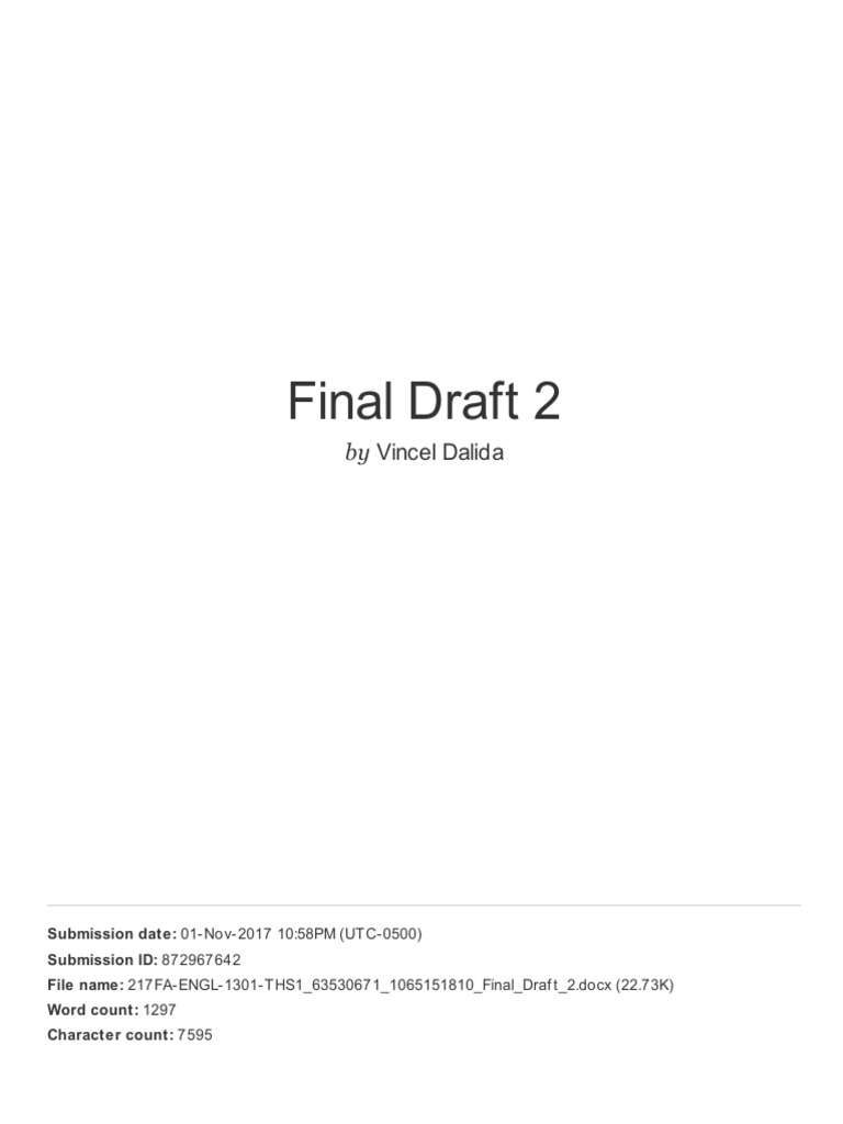 Final Draft 2 Grademark Report | PDF