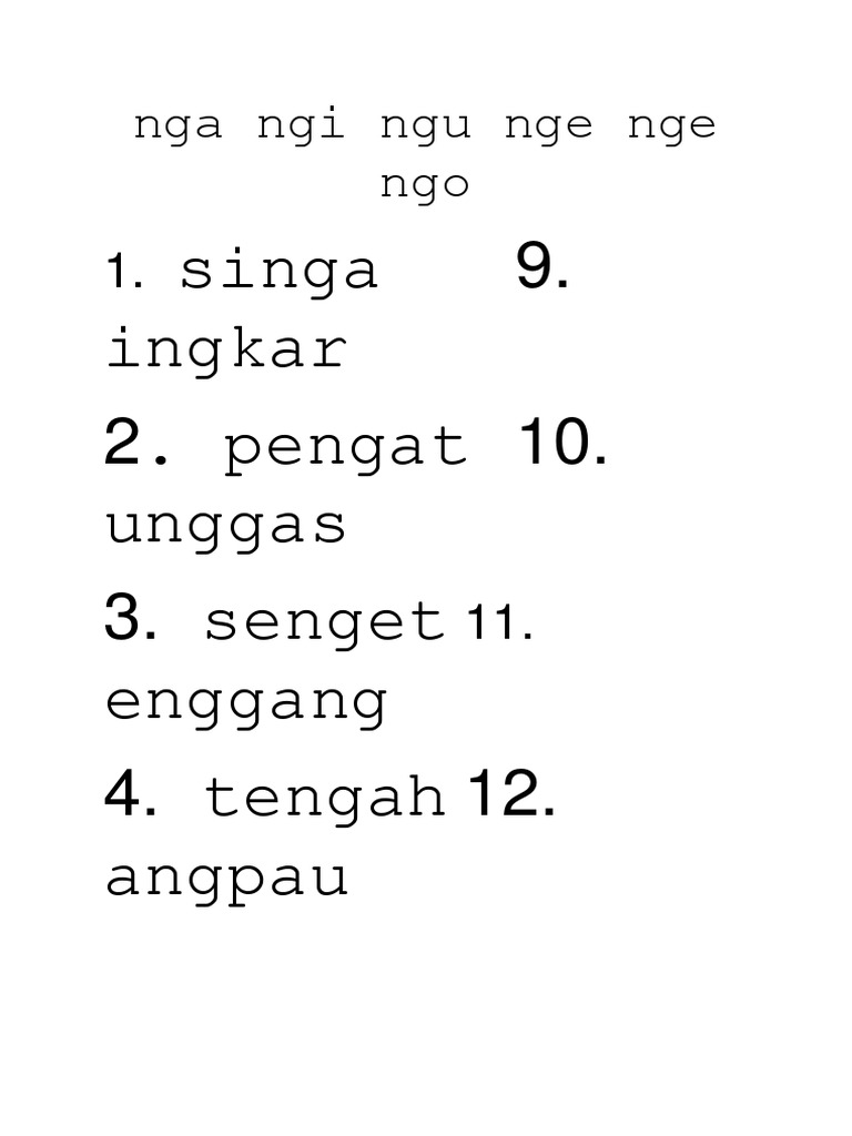 Nga Ngi Ngu Nge Nge Ngo