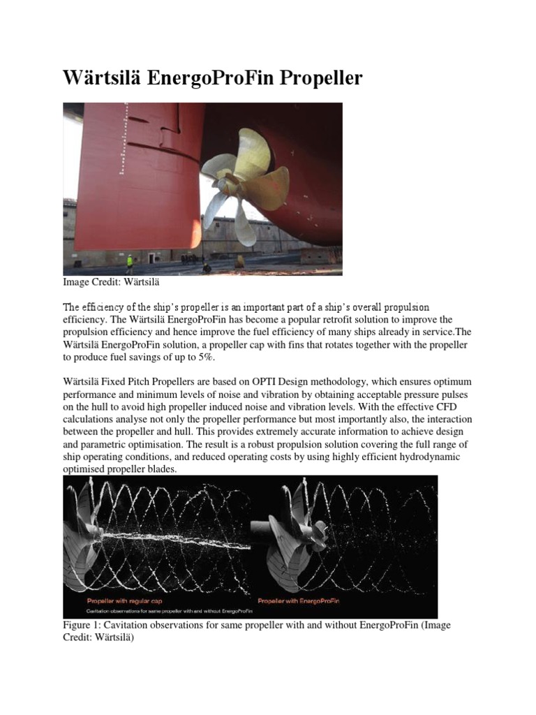 Wärtsilä EnergoProFin Propeller | PDF