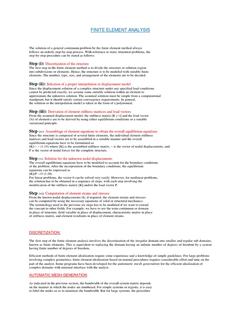 Finite Element Analysis Notes | Download Free PDF | Finite Element ...