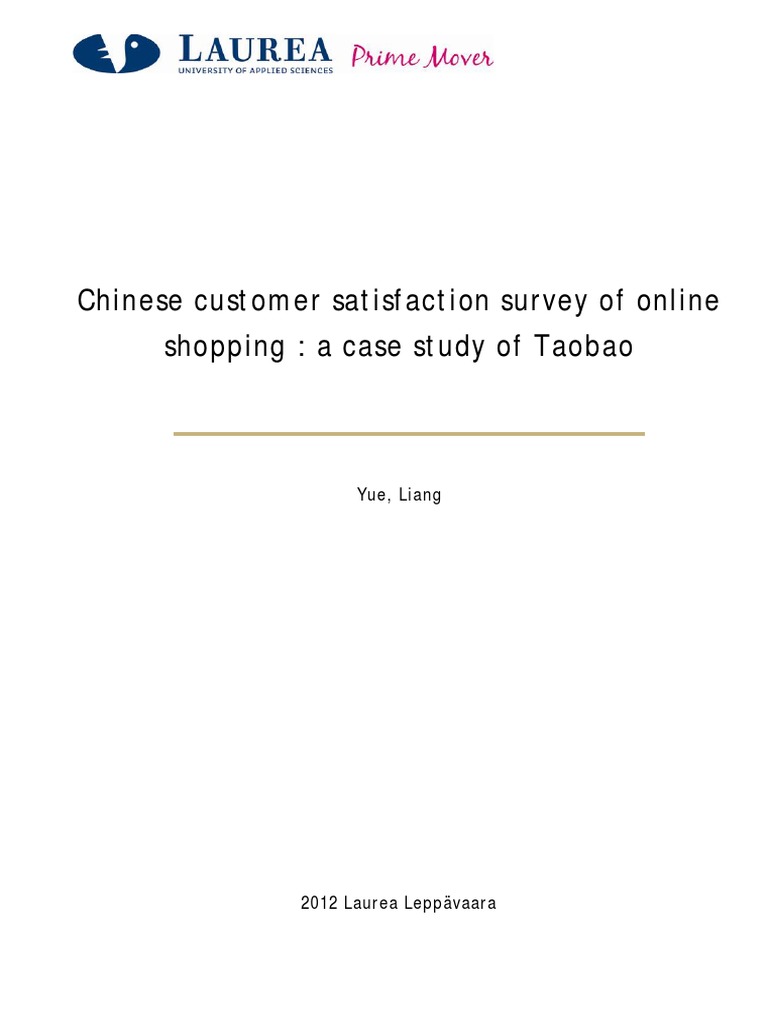 Chinese Customer Satisfaction Survey of Online | PDF | E Commerce ...