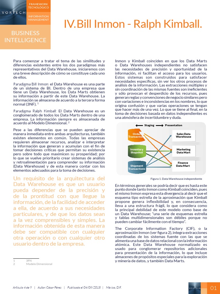 Cap IV Bill Inmon Ralph Kimball | PDF | Almacén de datos | Tecnologías ...