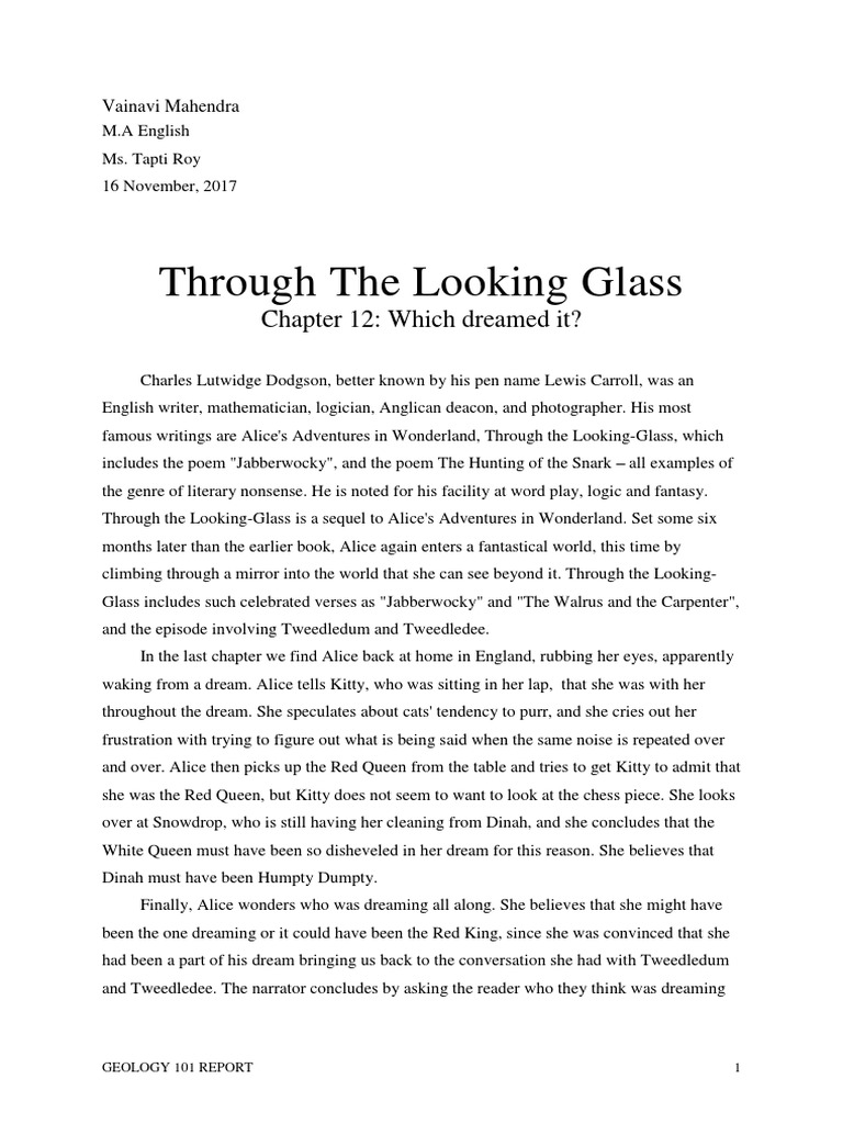 Through The Looking Glass: Chapter 12: Which Dreamed It? | PDF ...