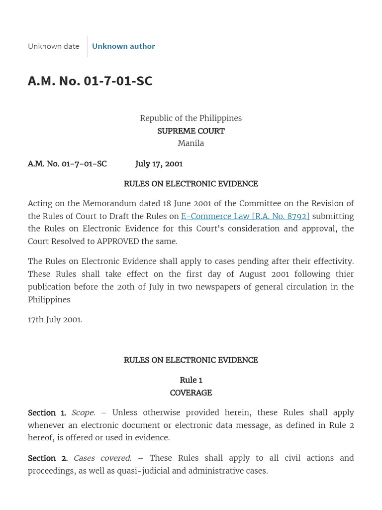 Rules of Electronic Evidence | PDF | Public Key Cryptography | Hearsay