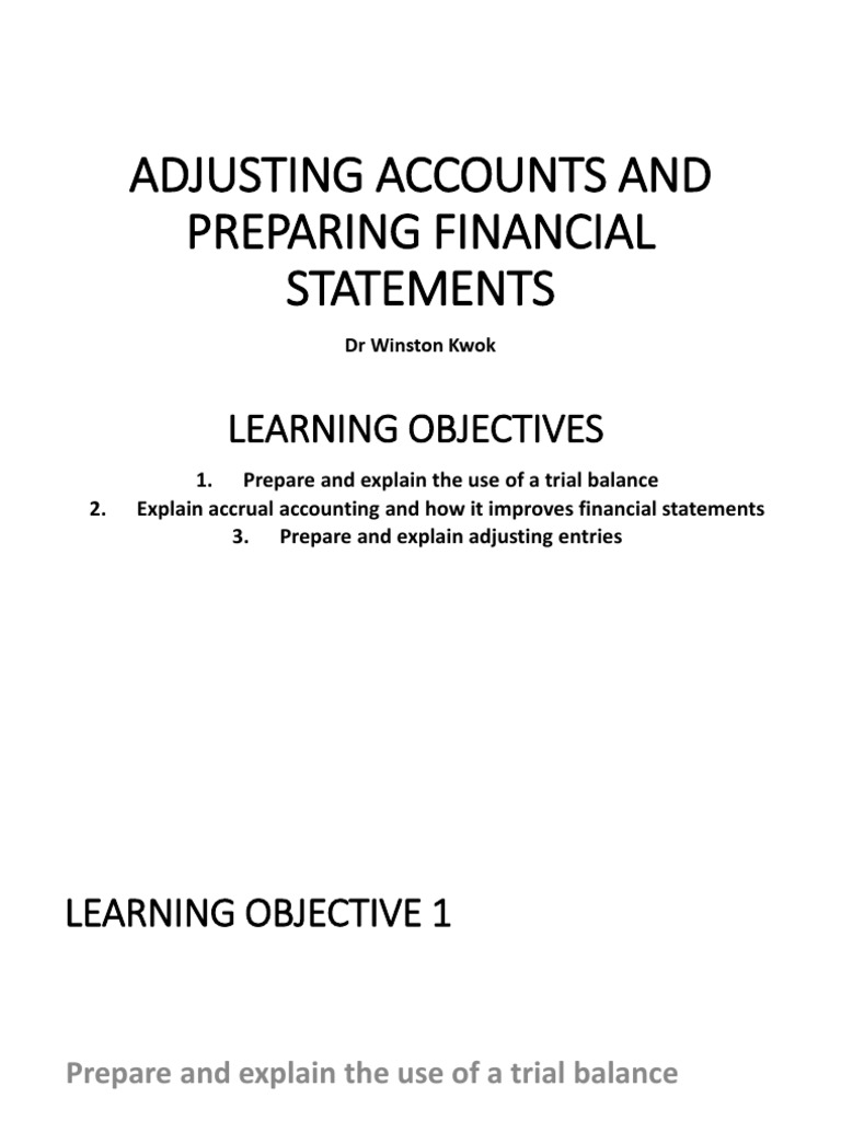 Adjusting Accounts and Preparing Financial Statements | PDF | Debits And Credits | Depreciation