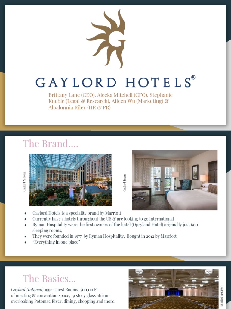 Gaylord Business Presentation | PDF | Marriott International | Hotel