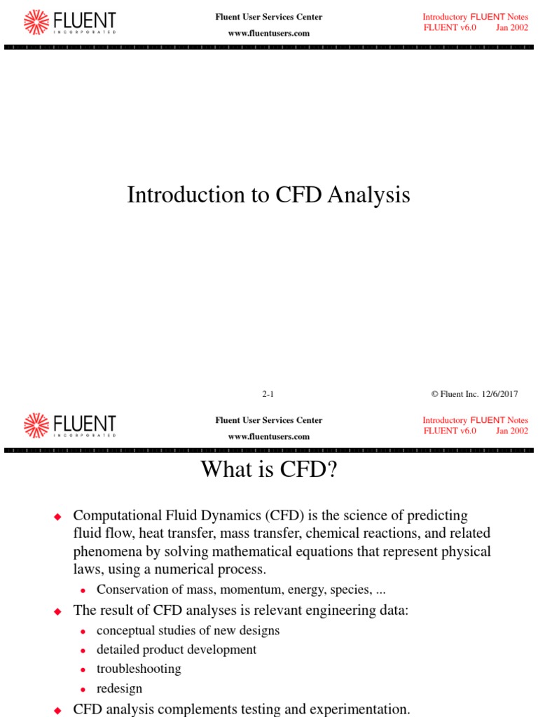 Introduction To CFD Analysis: Fluent User Services Center | PDF | Computational Fluid Dynamics ...
