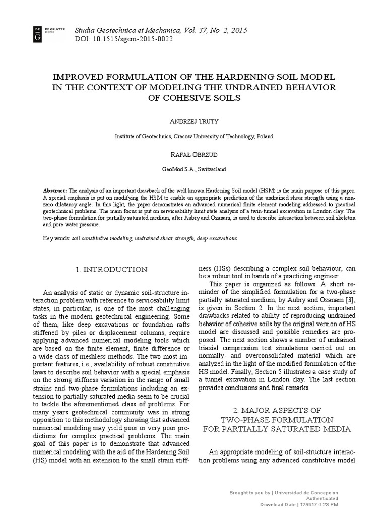 Improved Formulation of The Hardening Soil Model in The Context of ...