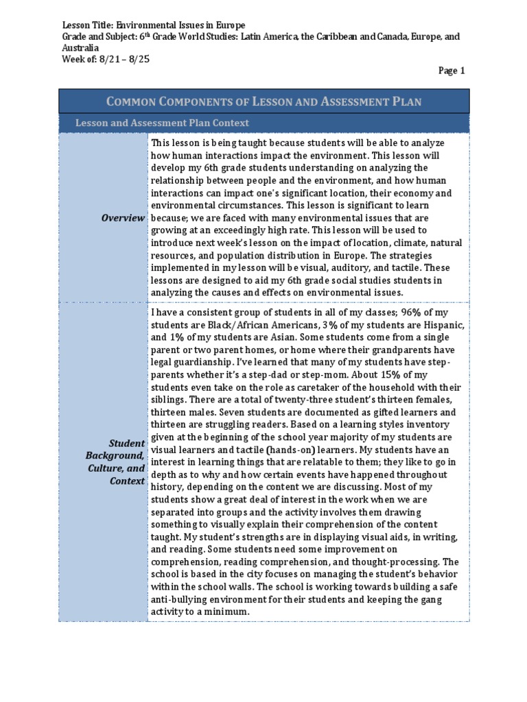 Social Studies Lesson Plan | PDF | Reading Comprehension | Homework