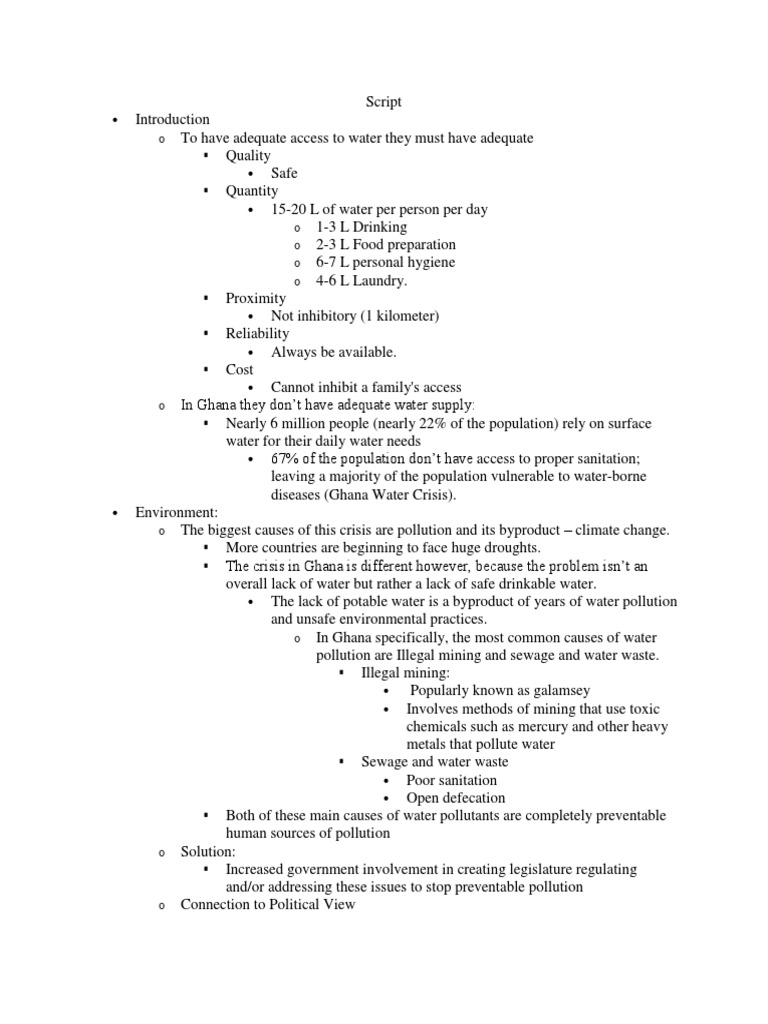 Script | PDF | Drinking Water | Sanitation