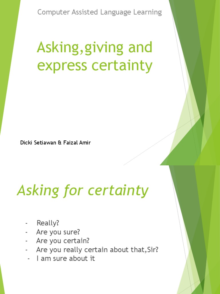 Asking, Giving and Express Certainty | PDF