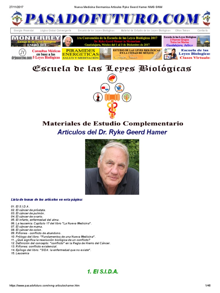 Nueva Medicina Germanica Articulos Ryke Geerd Hamer NMG GNM | Cáncer | Cerebro