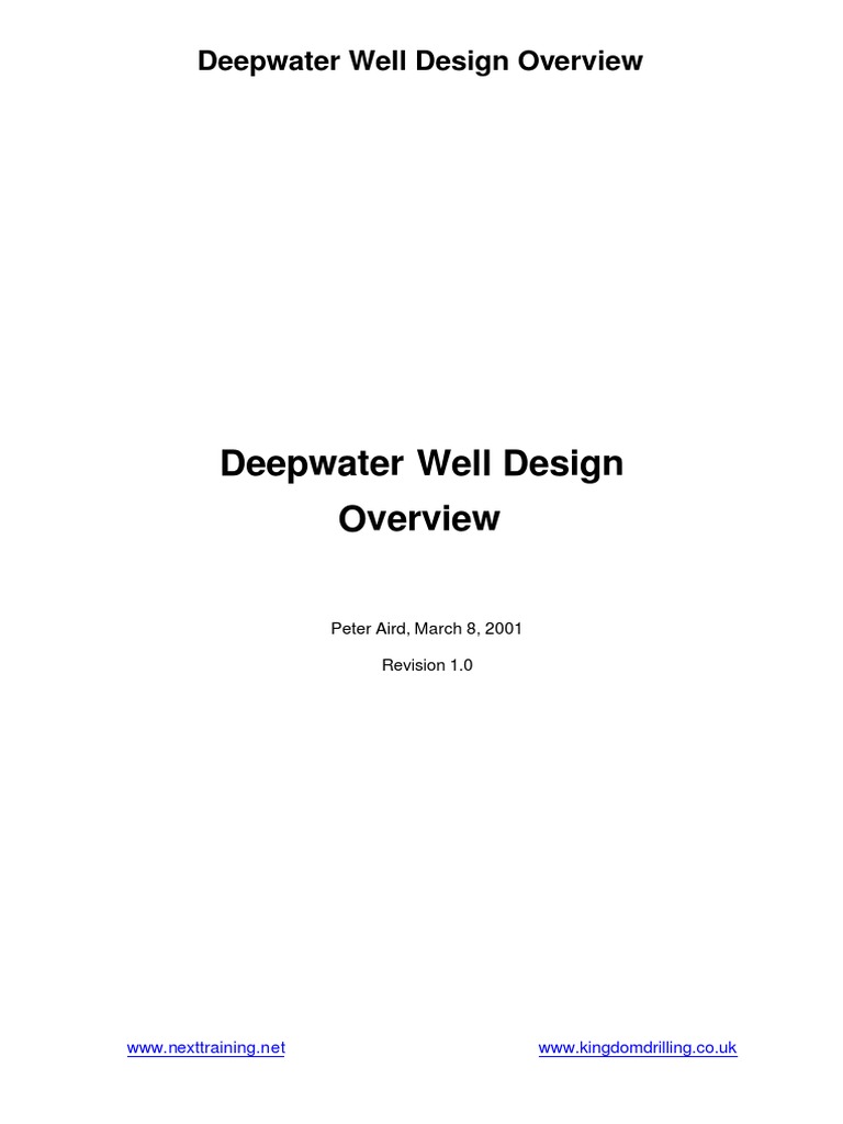 Deepwater Well Design Overview | PDF | Casing (Borehole) | Drilling Rig