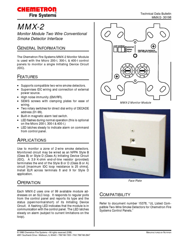 Monitor Module Two Wire Conventional Smoke Detector Interface | PDF ...