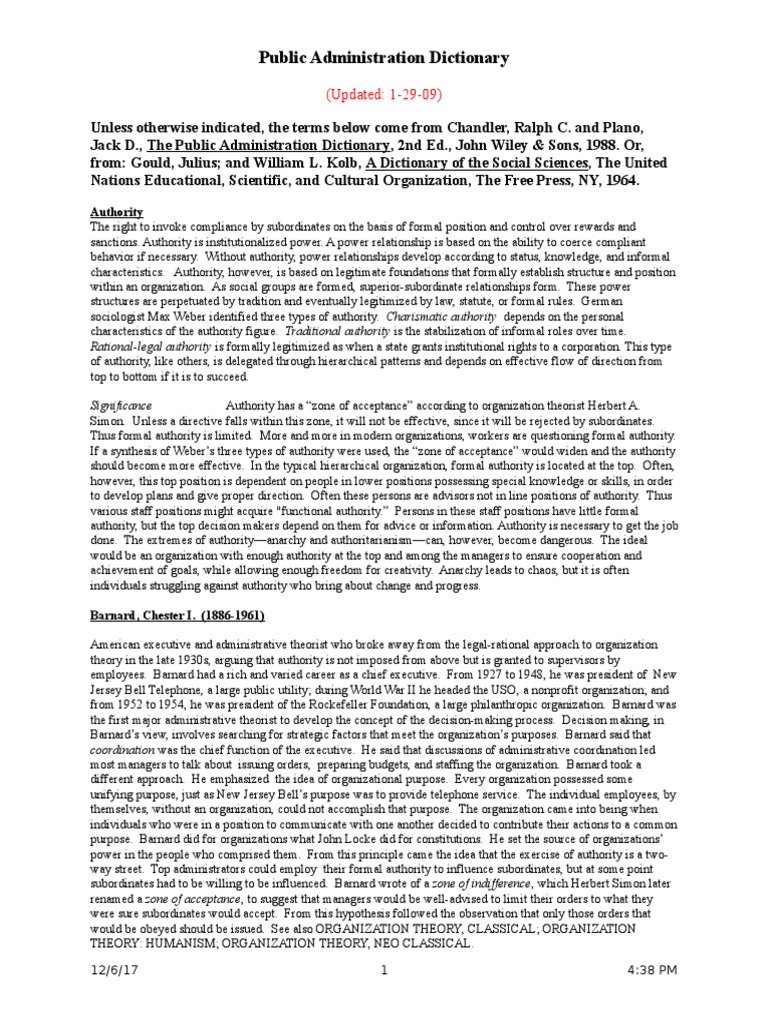 Public Admin Dictionary | PDF | Government Accountability Office | Cost ...