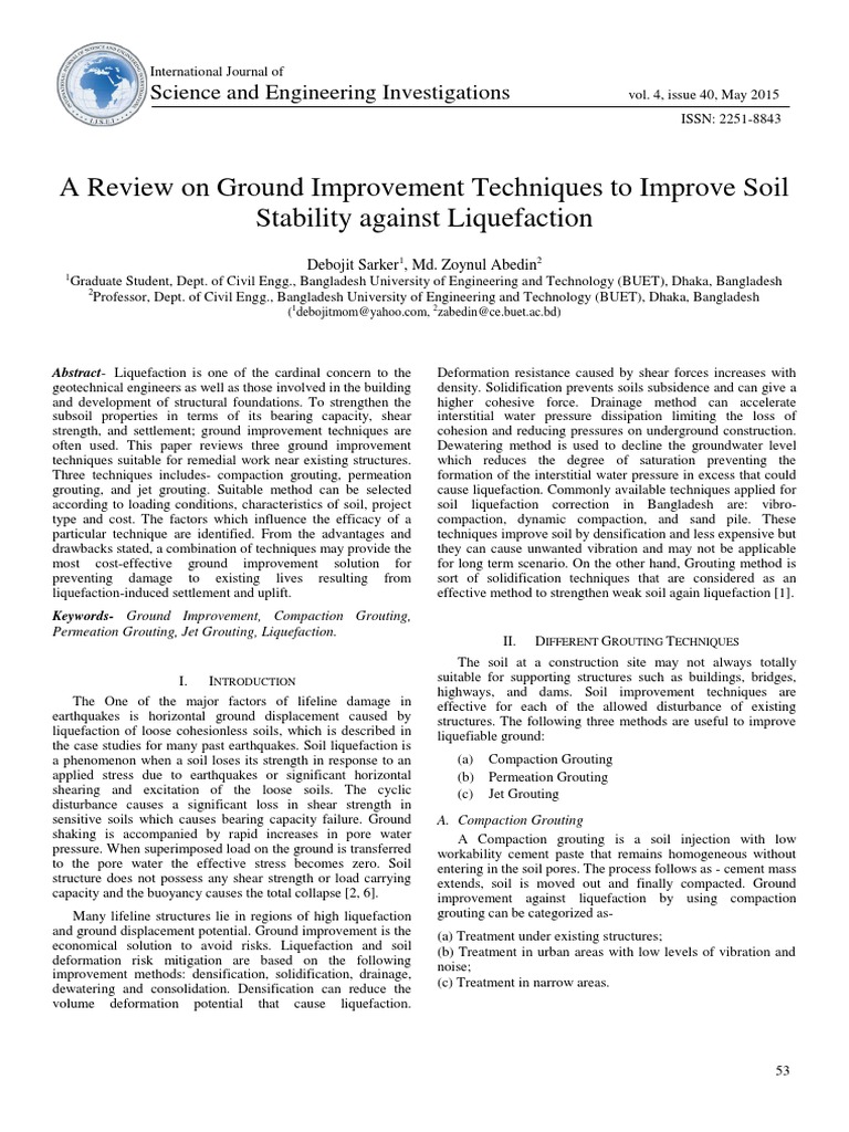 Ground Improvement Technique | PDF | Soil | Earth Sciences