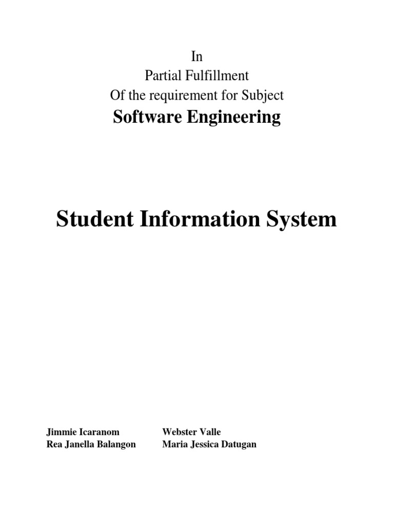 Student Information System: Software Engineering | PDF | User ...