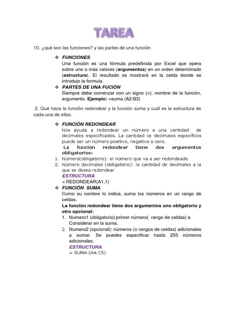 Tarea Funciones | PDF