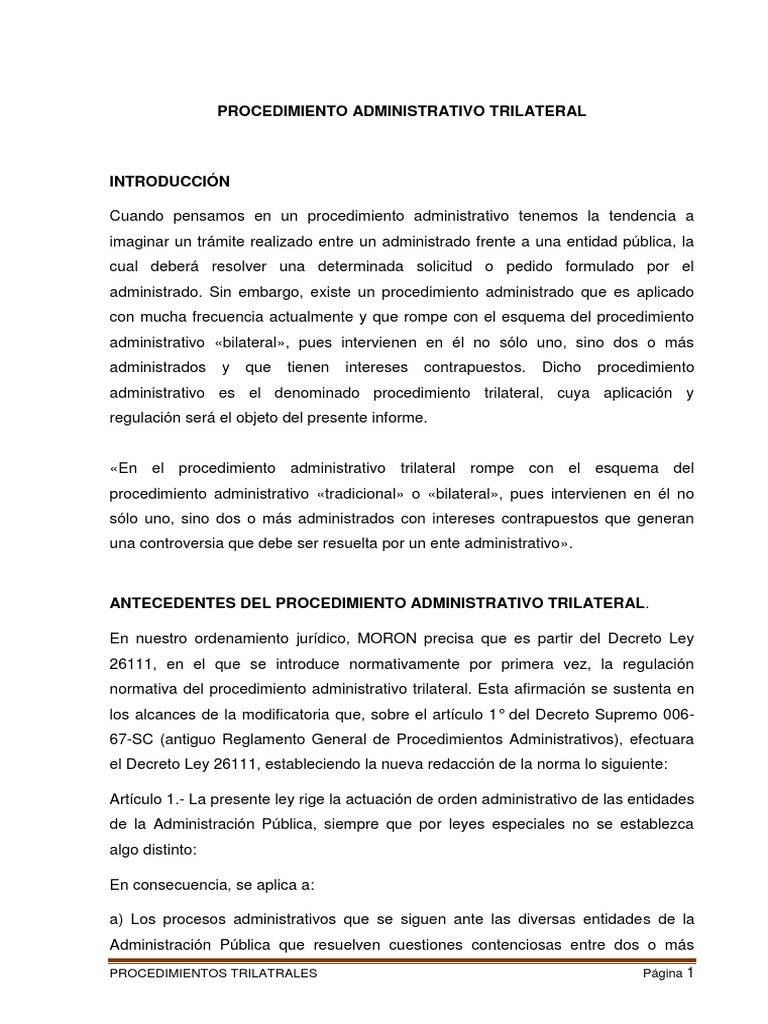 Procedimiento Administrativo Trilateral | PDF | Apelación | Jurisdicción