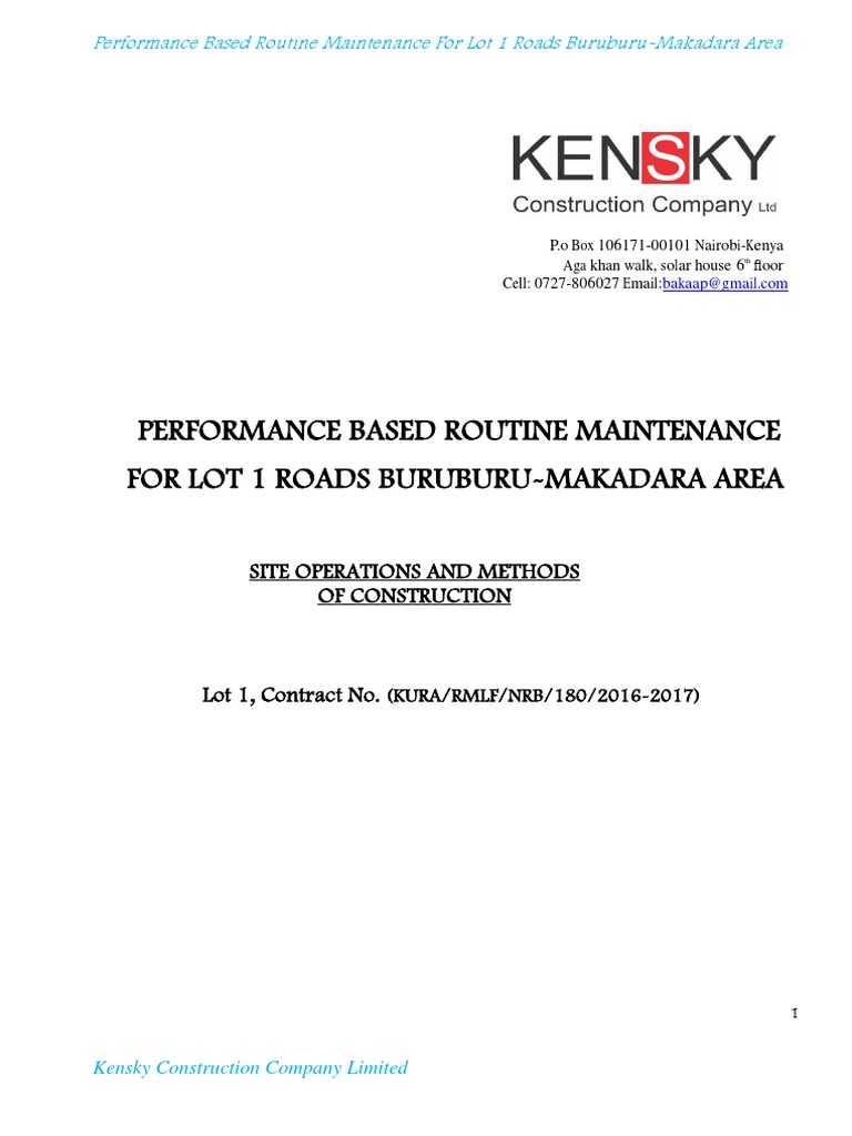 Detailed Methods and Management Plan for Performance Based Routine ...