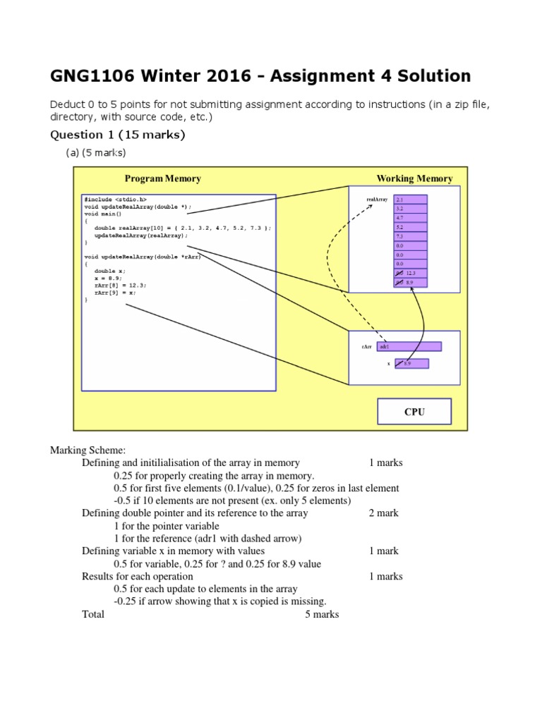 GNG1106 Winter 2016 - Assignment 4 Solution: Question 1 (15 Marks ...