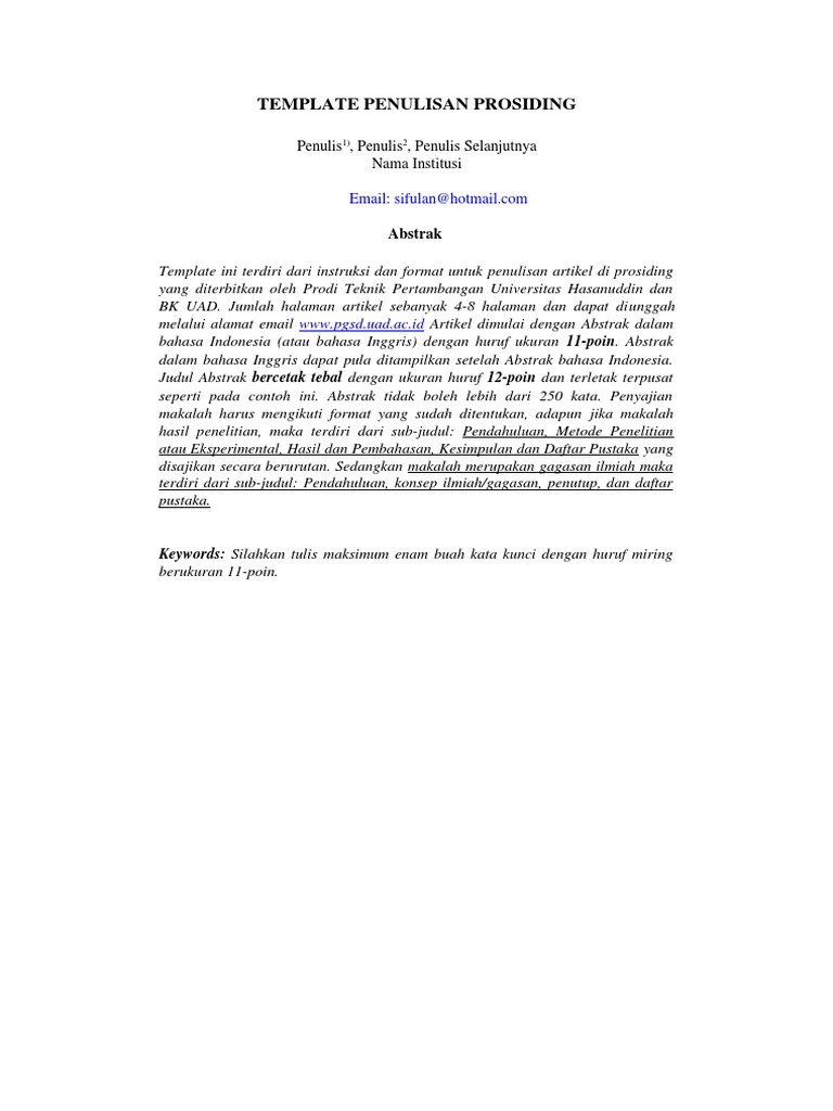 Contoh Template Prosiding | PDF | Komputer