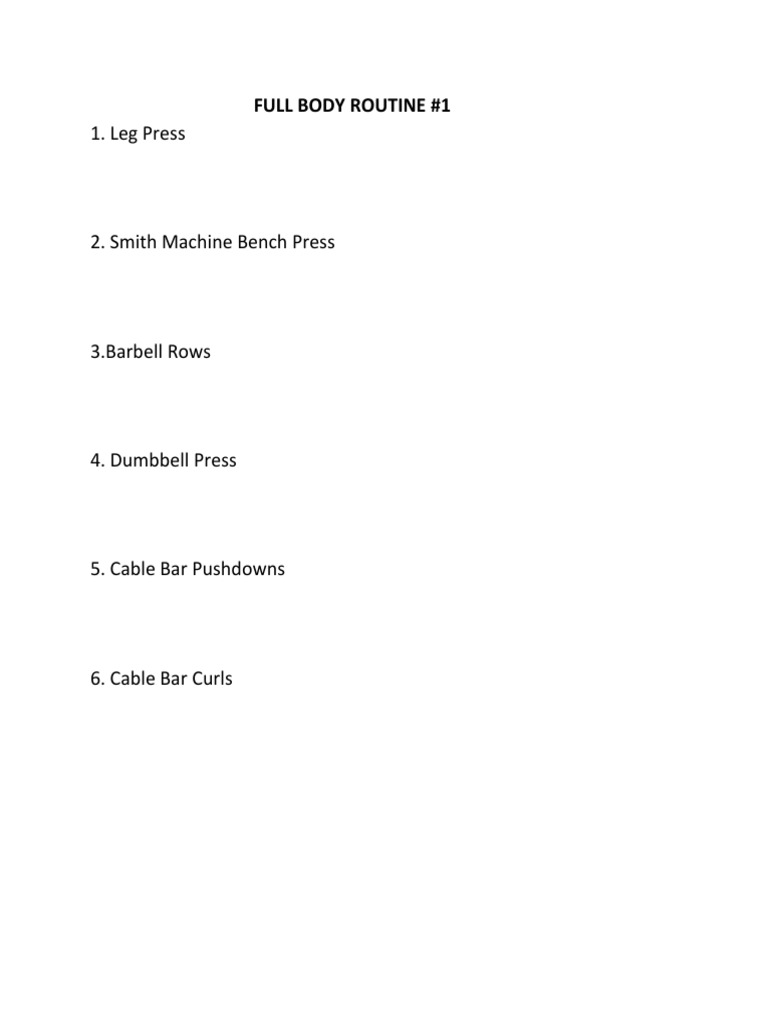 Full Body Workout Routines | PDF