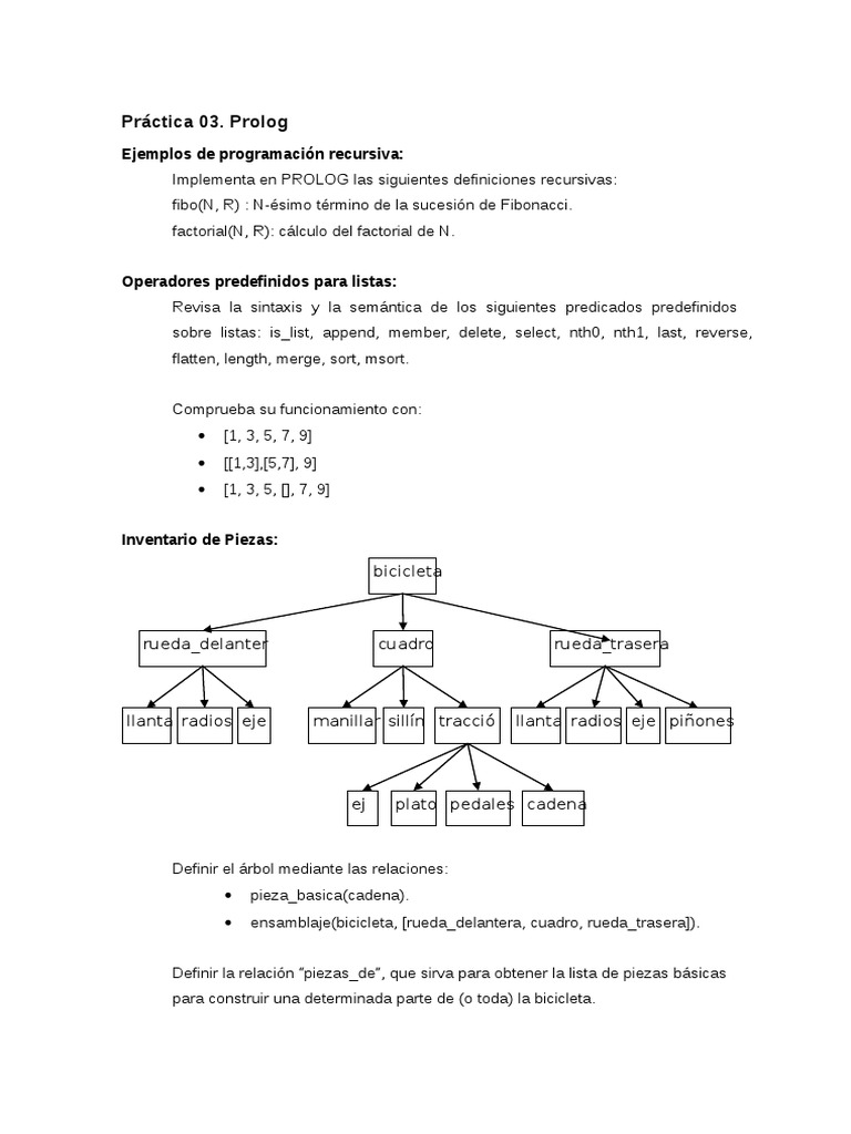 Práctica 03. Prolog: Ejemplos de Programación Recursiva | PDF