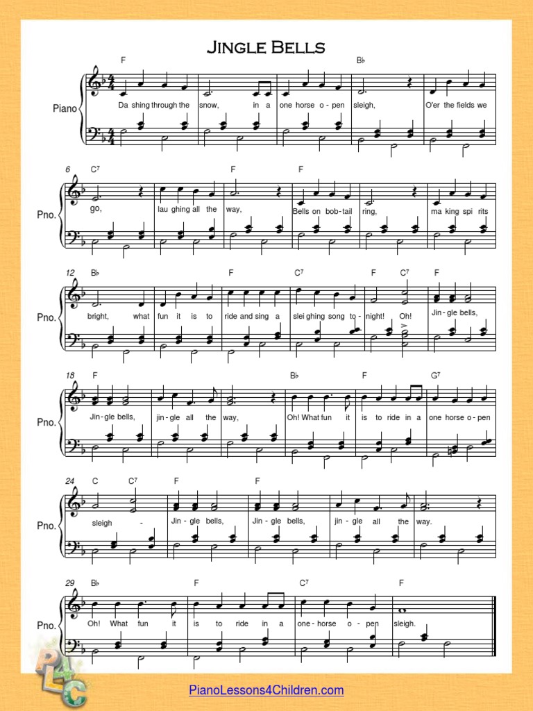 Jingle Bells F Major Piano PDF | PDF