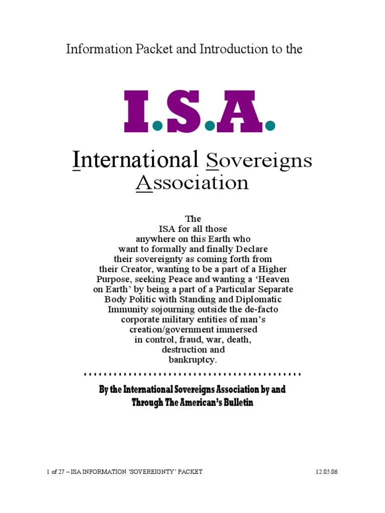 Isa Booklet | PDF | Sovereignty | U.S. State