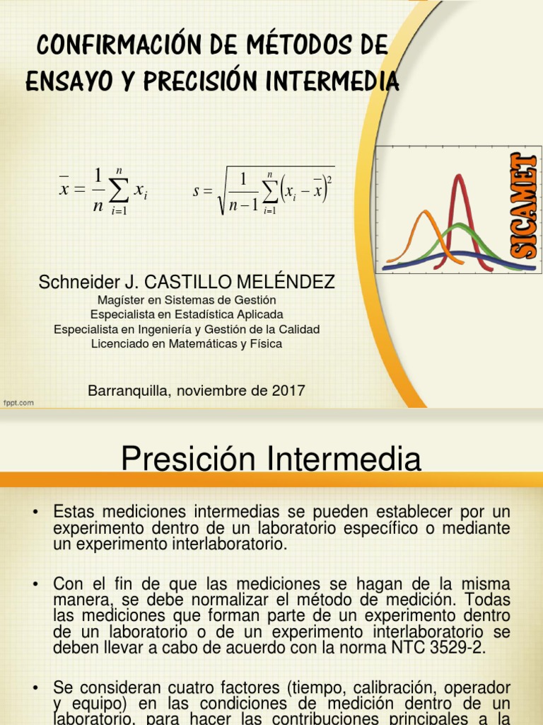 Confirmación de Métodos y Precisión Intermedia | PDF | Medición ...