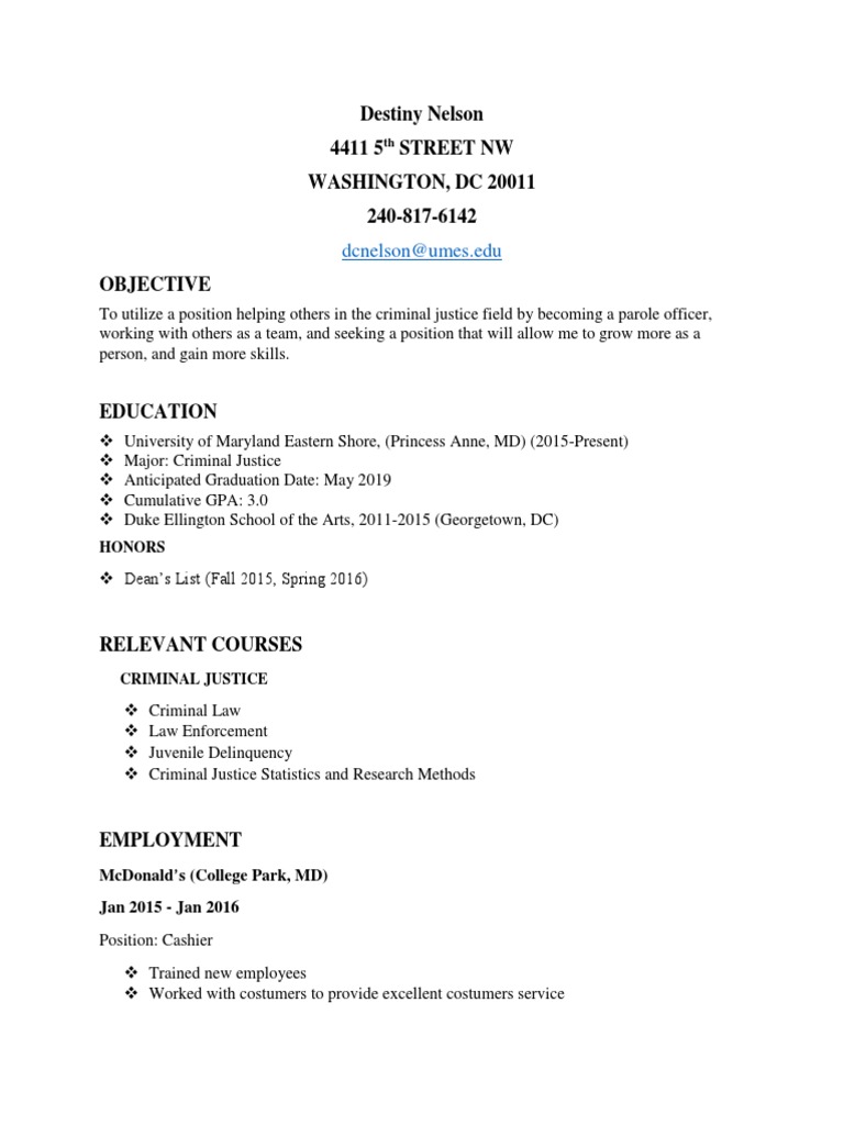 Destiny Nelson Final Resume Technical Writing | PDF | Career & Growth ...