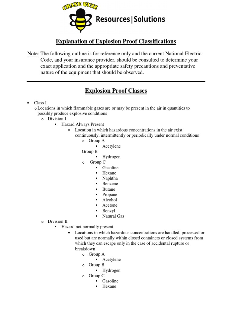 Explosion Proof Classifications | Download Free PDF | Explosion | Oxygen