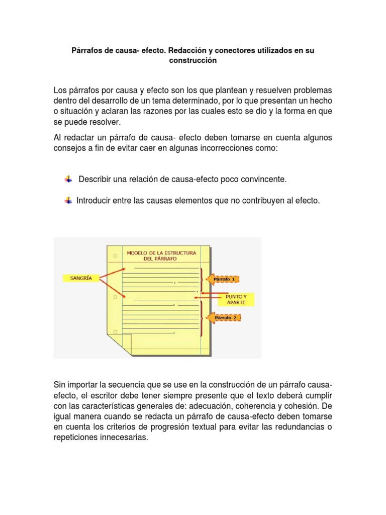 Parrafo de Causa Efecto | PDF
