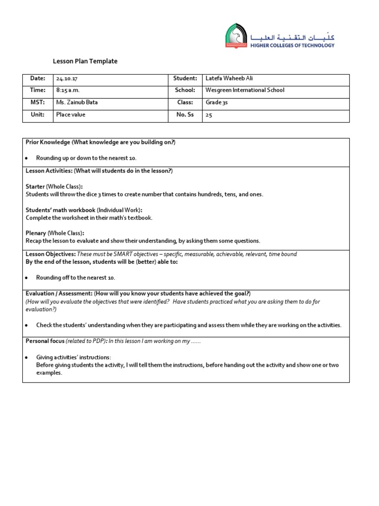 02 Math Lesson Plan Rounding | PDF | Lesson Plan | Educational Psychology