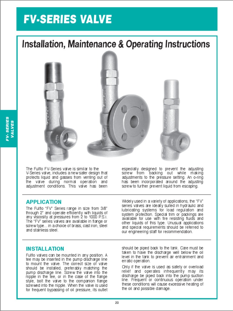 Fulflo FVSeries | PDF | Valve | Pump