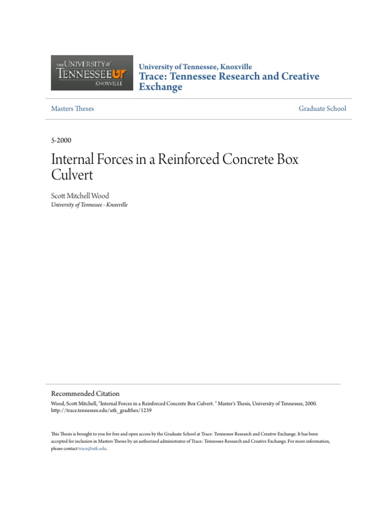 Internal Forces in A Reinforced Concrete Box Culvert | PDF | Thesis ...