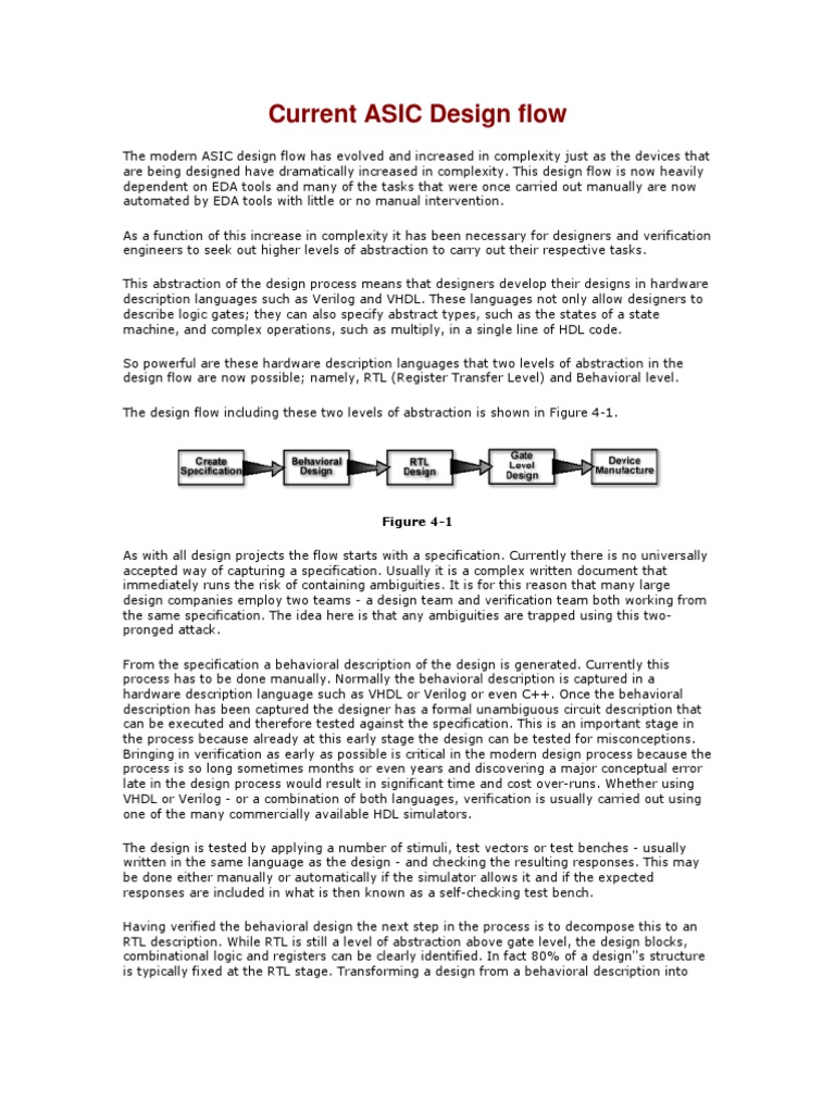 Current ASIC Design Flow | PDF | Hardware Description Language | Formal Verification