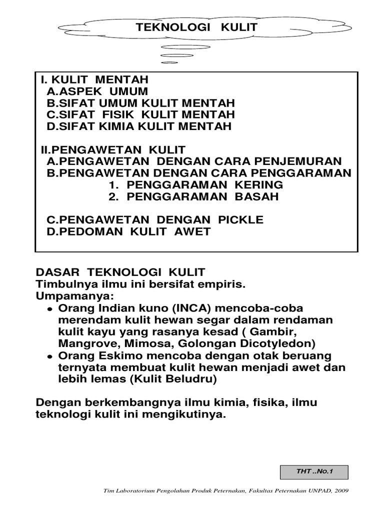 Materi Kuliah THT (Teknologi Kulit) PDF | PDF