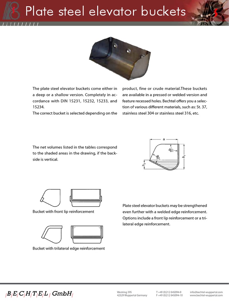 Plate Steel Elevator Buckets | PDF | Building Engineering | Industrial ...