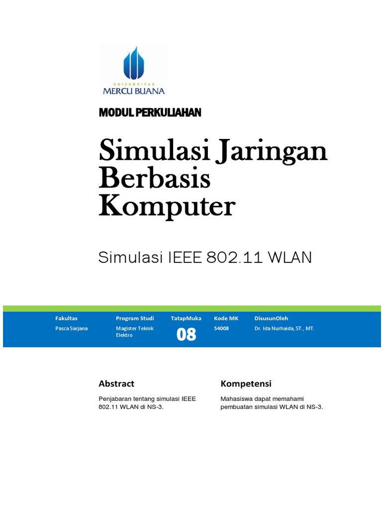 Modul 8 - Simulasi IEEE 802.11 WLAN | PDF | Komputer | Teknologi & Rekayasa