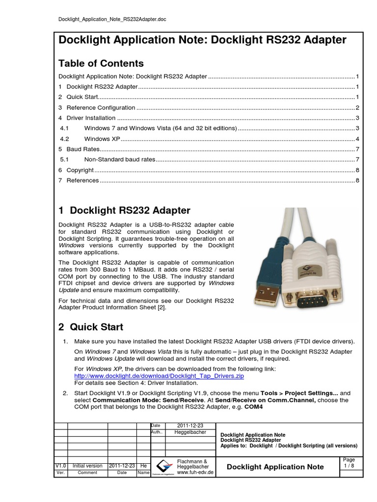 Docklight Application Note RS232 Adapter | PDF | Microsoft Windows | Device Driver