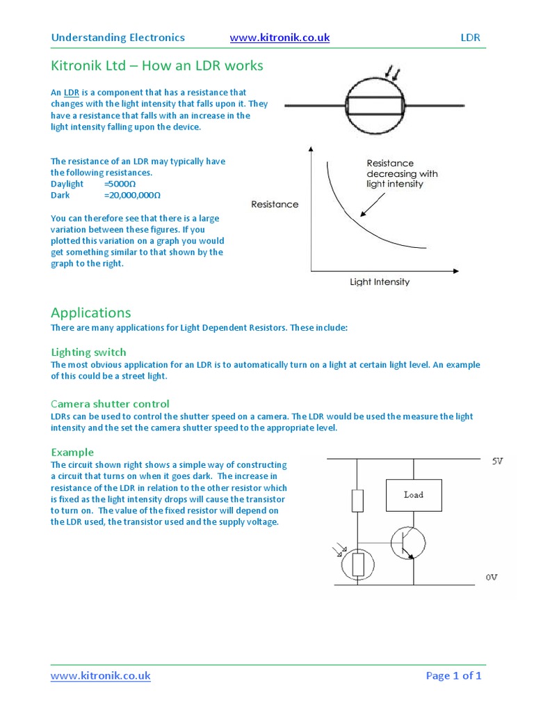 How An LDR Works | PDF