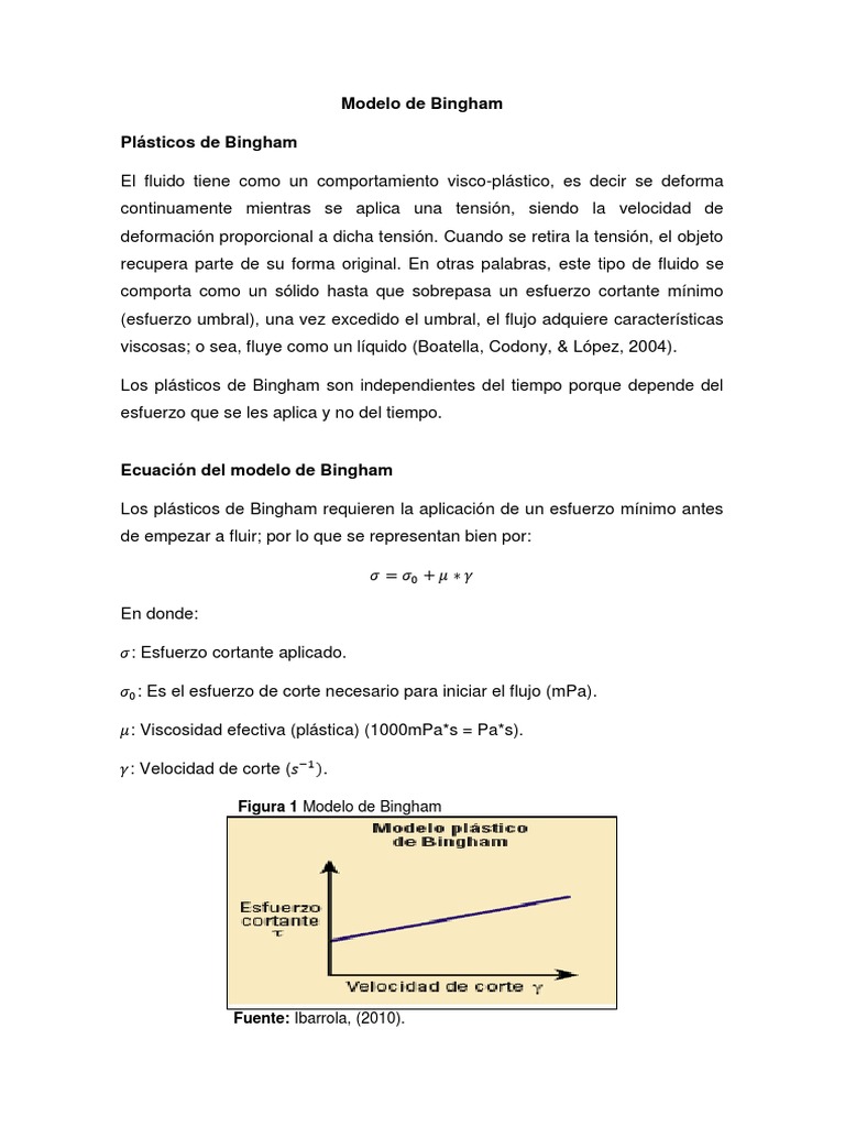 Modelo de Bingham. | PDF