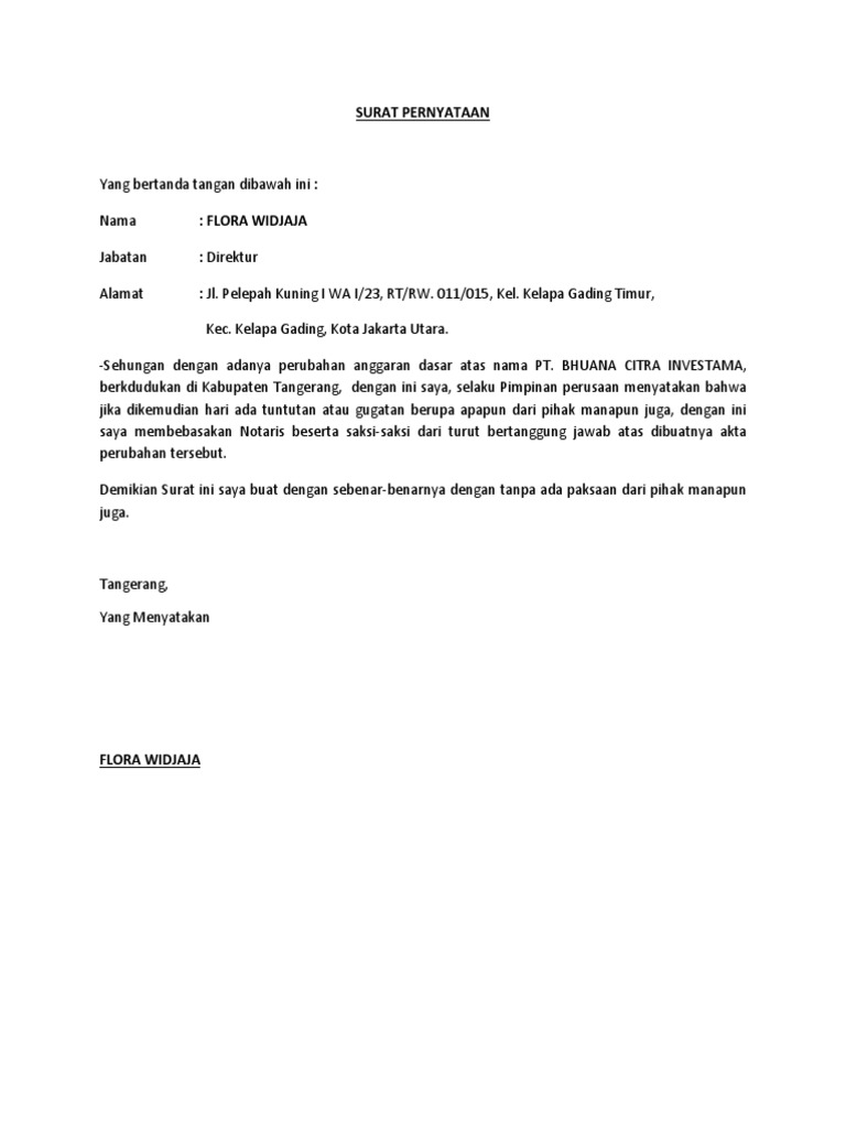 DECLARATION OF RESPONSIBILITY | PDF