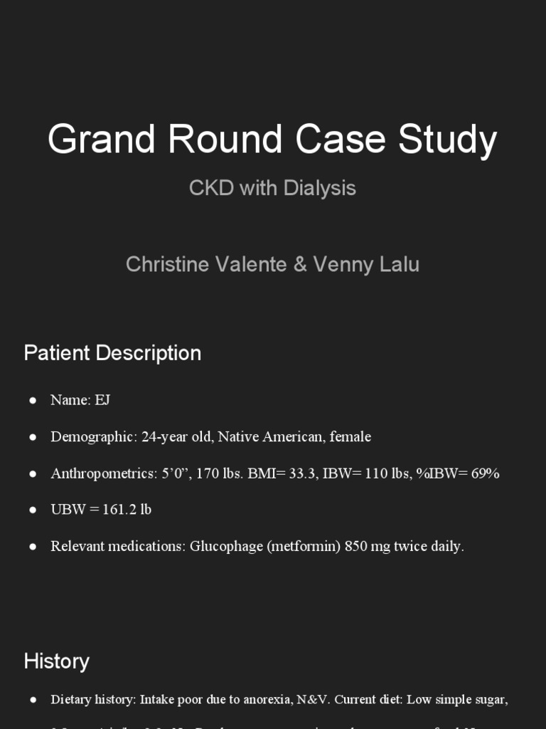 CKD Case Study | PDF | Chronic Kidney Disease | Renal Function